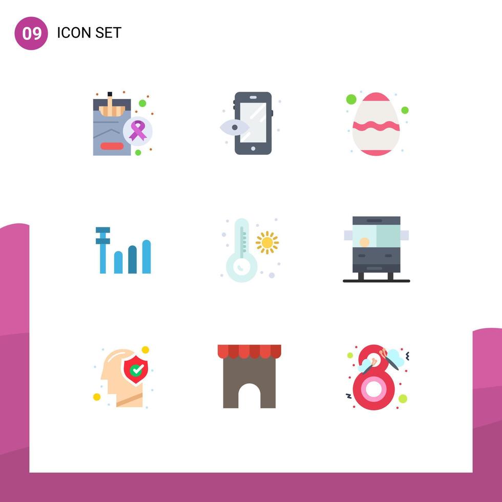 9 Flat Color Concept For Websites Mobile And Apps Education Thermometer Egg Temperature Signal