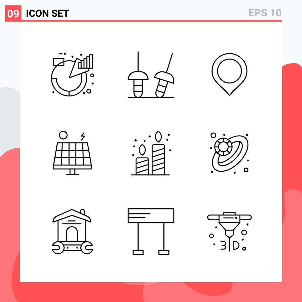 Collection Of 9 Vector Icons In Line Style Modern Outline Symbols For Web And Mobile Line Icon