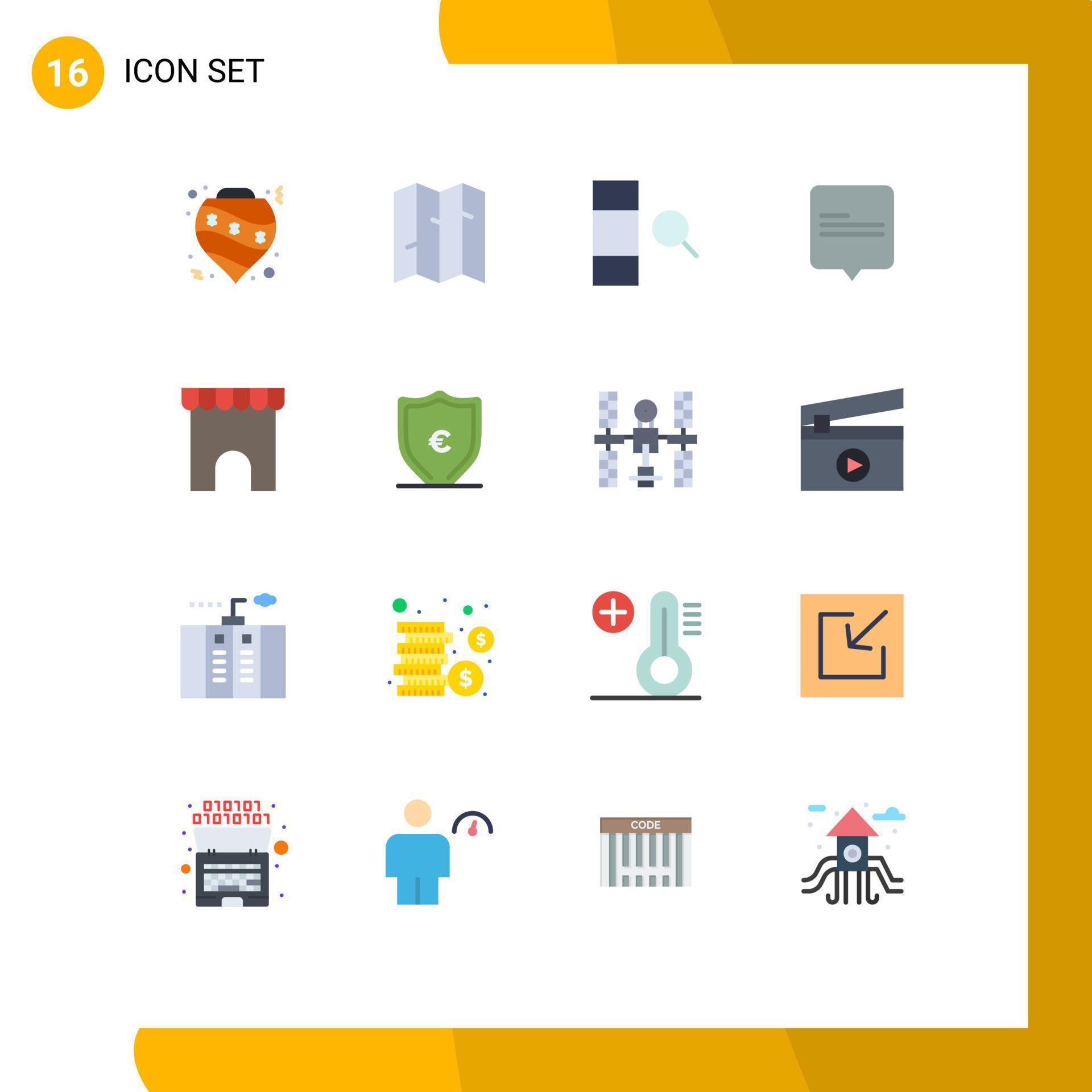 Set Of 16 Vector Flat Colors On Grid For Shop Institute Building Column Building Comment