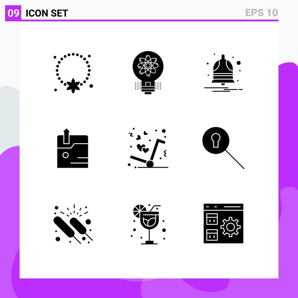 Set of 9 Modern UI Icons Symbols Signs for delivery technology solution ...