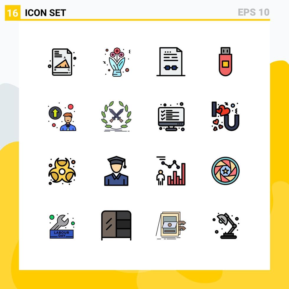 Editable Vector Line Pack of 16 Simple Flat Color Filled Lines of ...