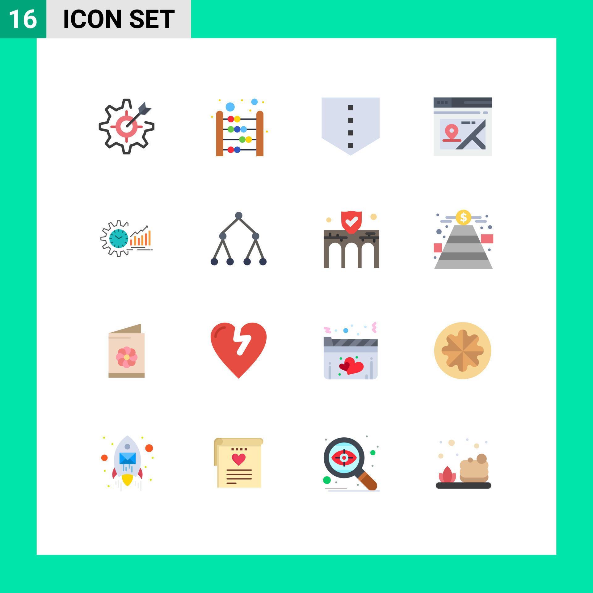 16 Thematic Vector Flat Colors And Editable Symbols Of Graphs Chart Mathematics Map Page