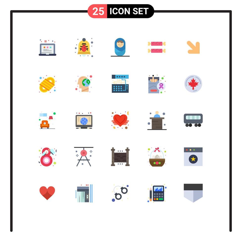 User Interface Pack Of 25 Basic Flat Colors Of Right Arrow Security