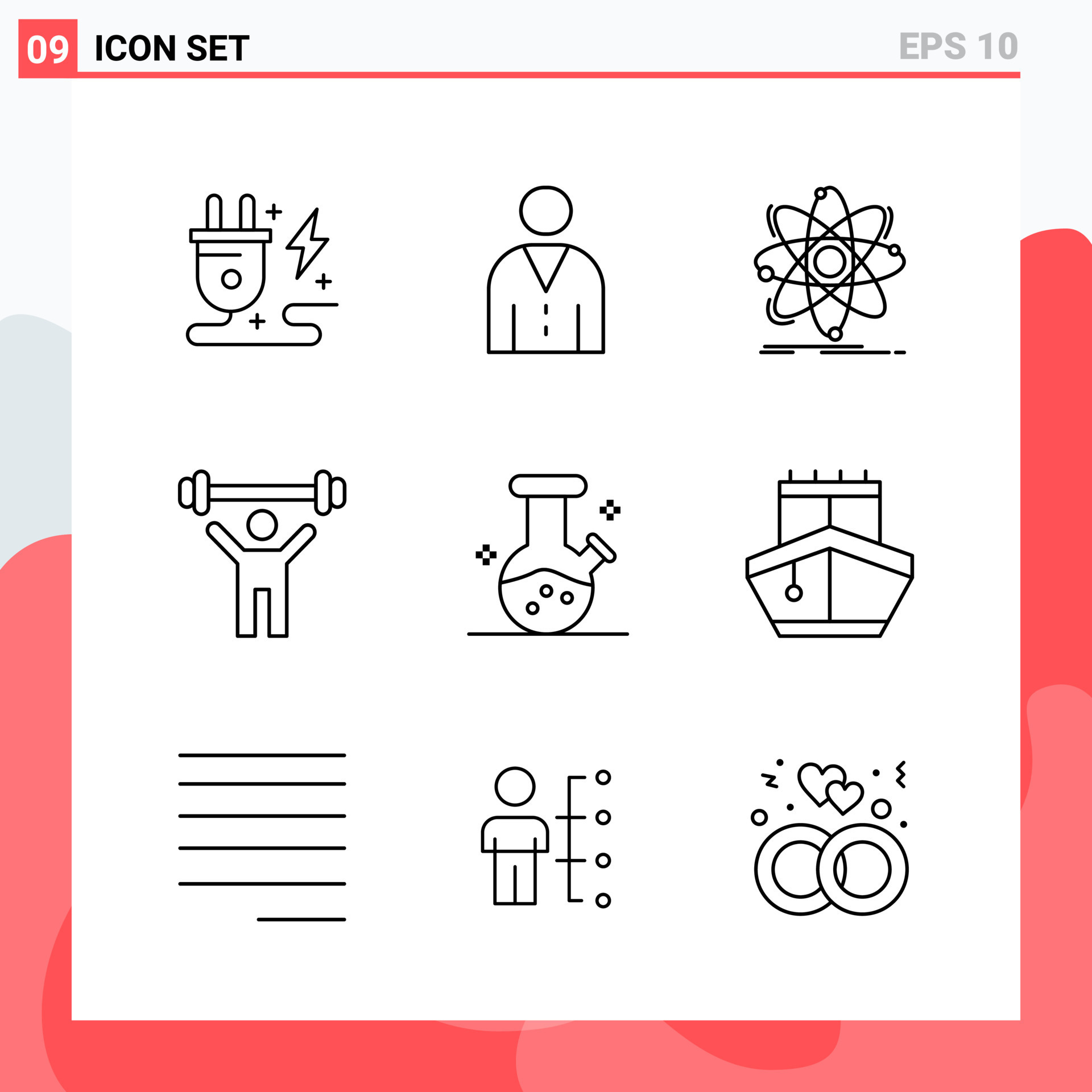 Collection Of 9 Vector Icons In Line Style Modern Outline Symbols For Web And Mobile Line Icon