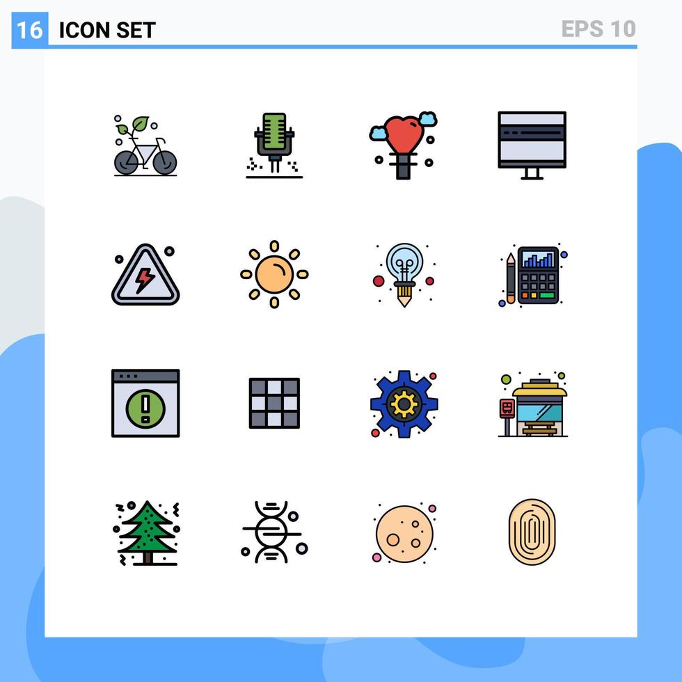 Mobile Interface Flat Color Filled Line Set Of 16 Pictograms Of Combustible Development