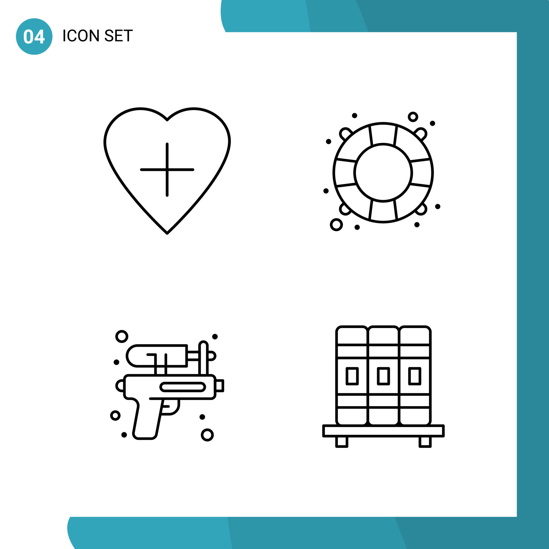 Vector Pack Of 4 Outline Symbols Line Style Icon Set On White Background For Web And Mobile