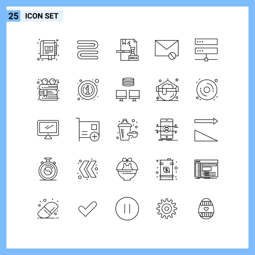 25 Icons Line Style Creative Outline Symbols Black Line Icon Sign