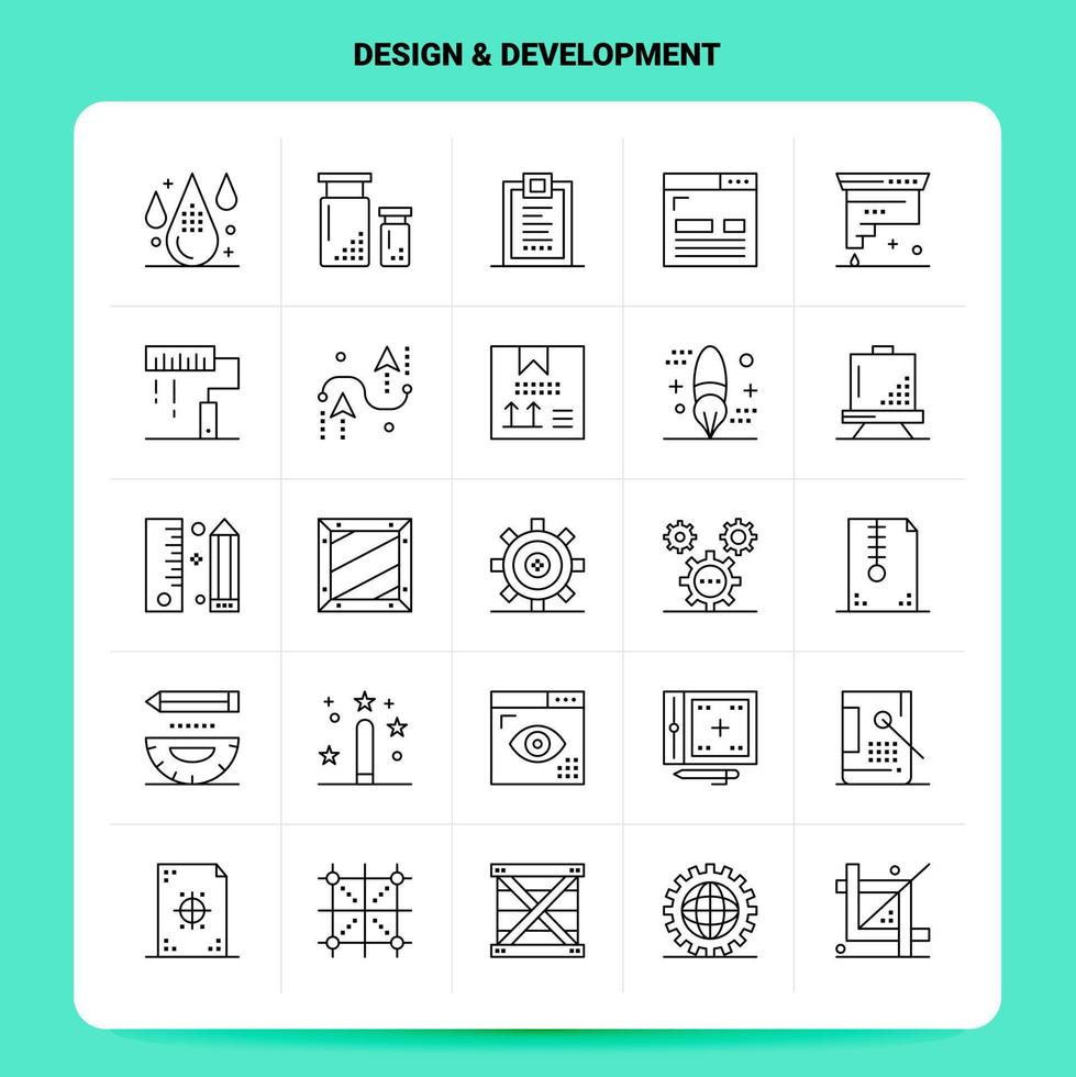contorno 25 conjunto de iconos de desarrollo de diseño diseño de estilo ... contorno 25 conjunto de iconos de desarrollo de diseño diseño de estilo ...