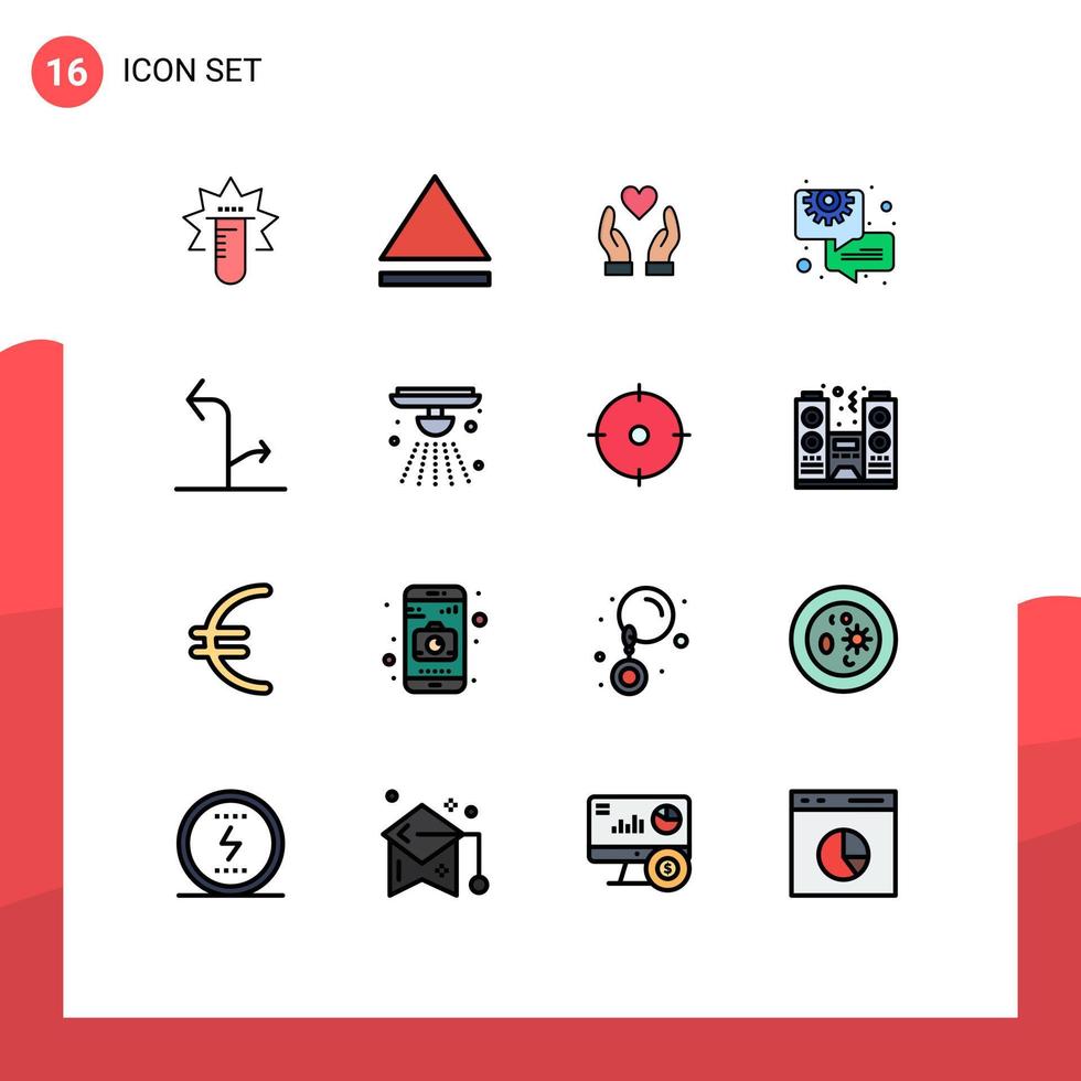 Stock Vector Icon Pack of 16 Line Signs and Symbols for alert traffic ...