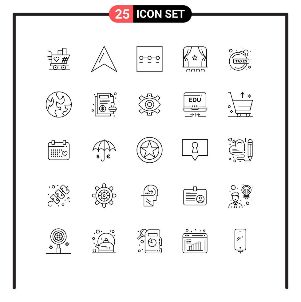 Set Of 25 Vector Lines On Grid For Tax Debt Steps Bomb Crowd Editable Vector Design Elements