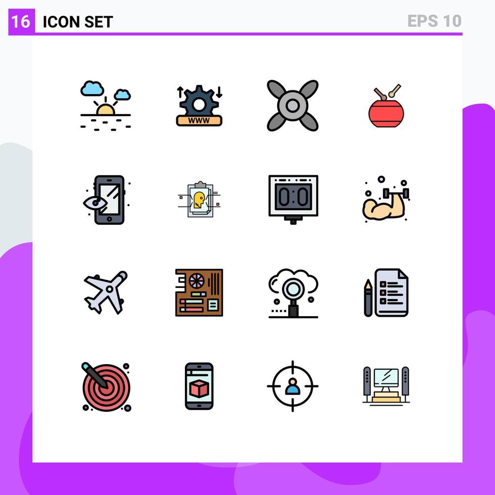 Editable Vector Line Pack Of 16 Simple Flat Color Filled Lines Of Card Preview Fan Process