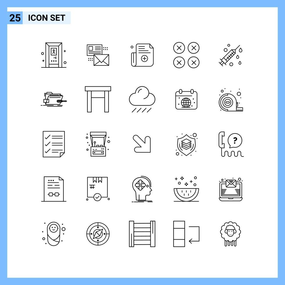 25 Icons Line Style Creative Outline Symbols Black Line Icon Sign