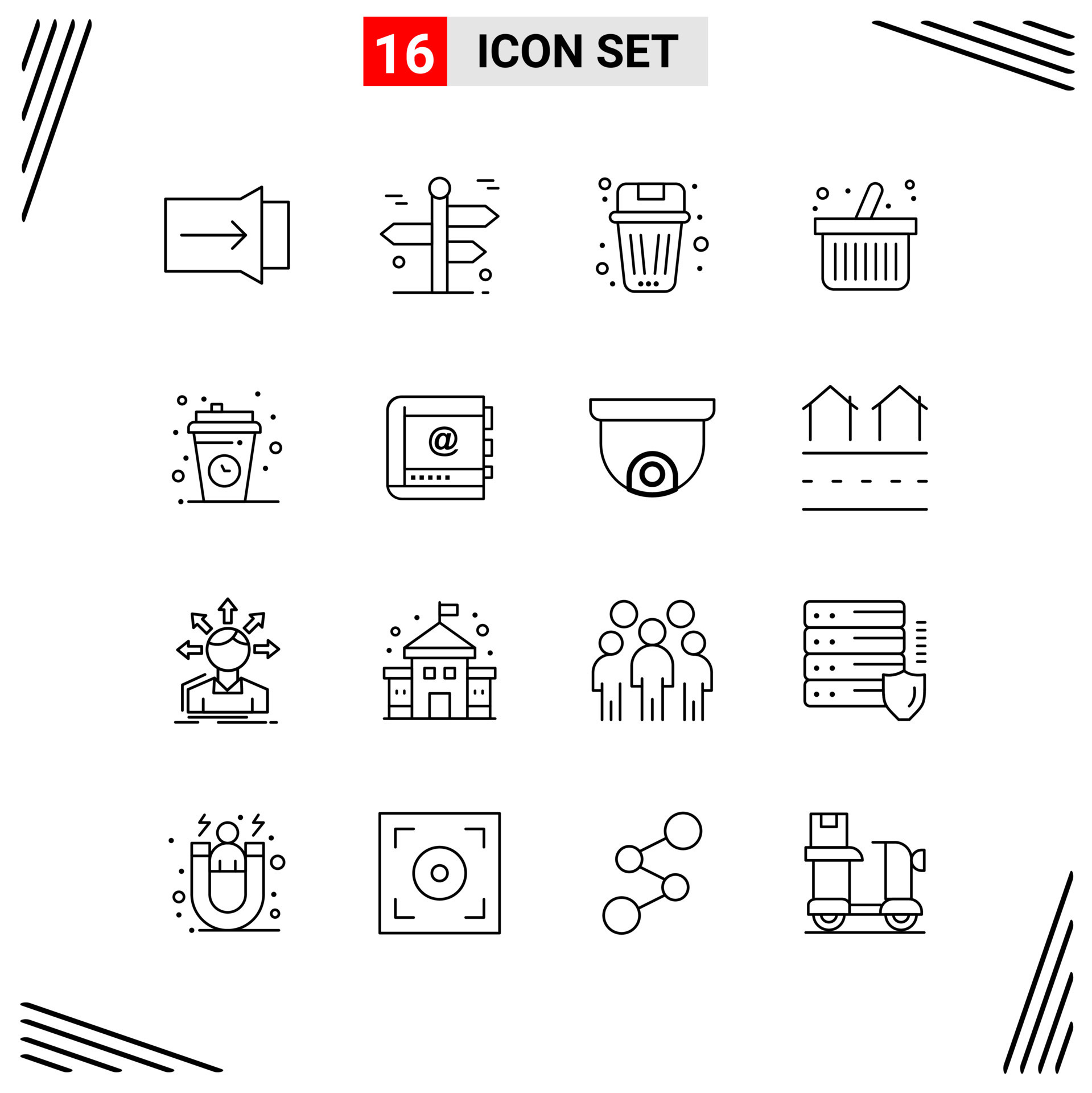 16 Icons Line Style Grid Based Creative Outline Symbols for Website ... 16 Icons Line Style Grid Based Creative Outline Symbols for Website ...