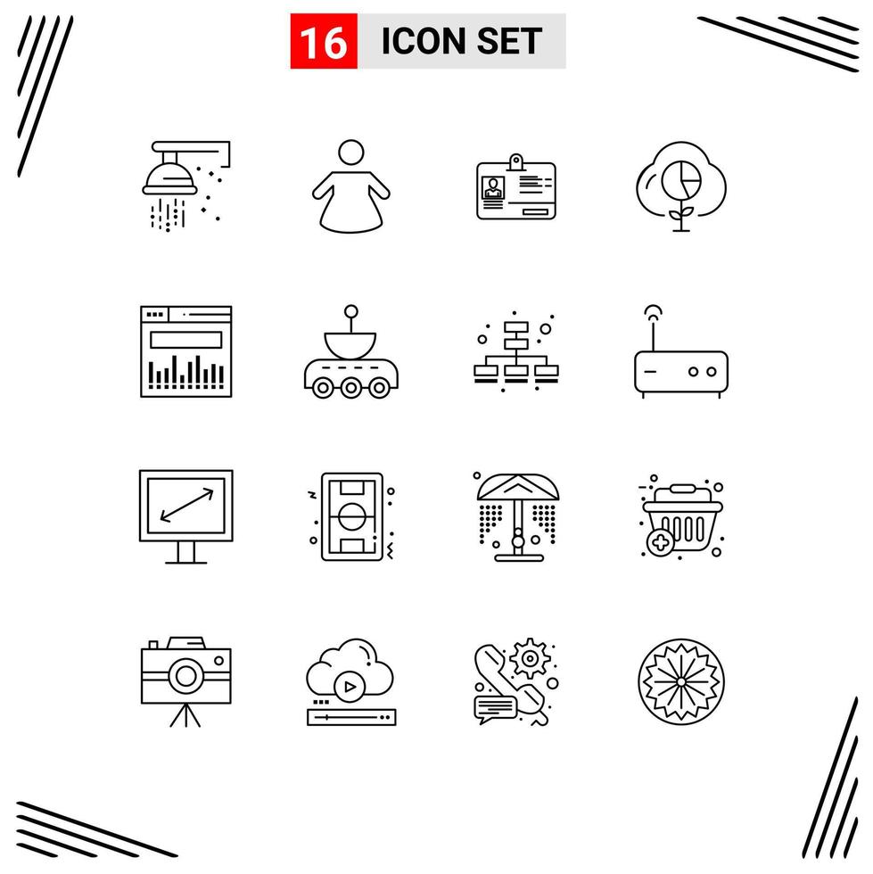 16 User Interface Outline Pack of modern Signs and Symbols of web ...