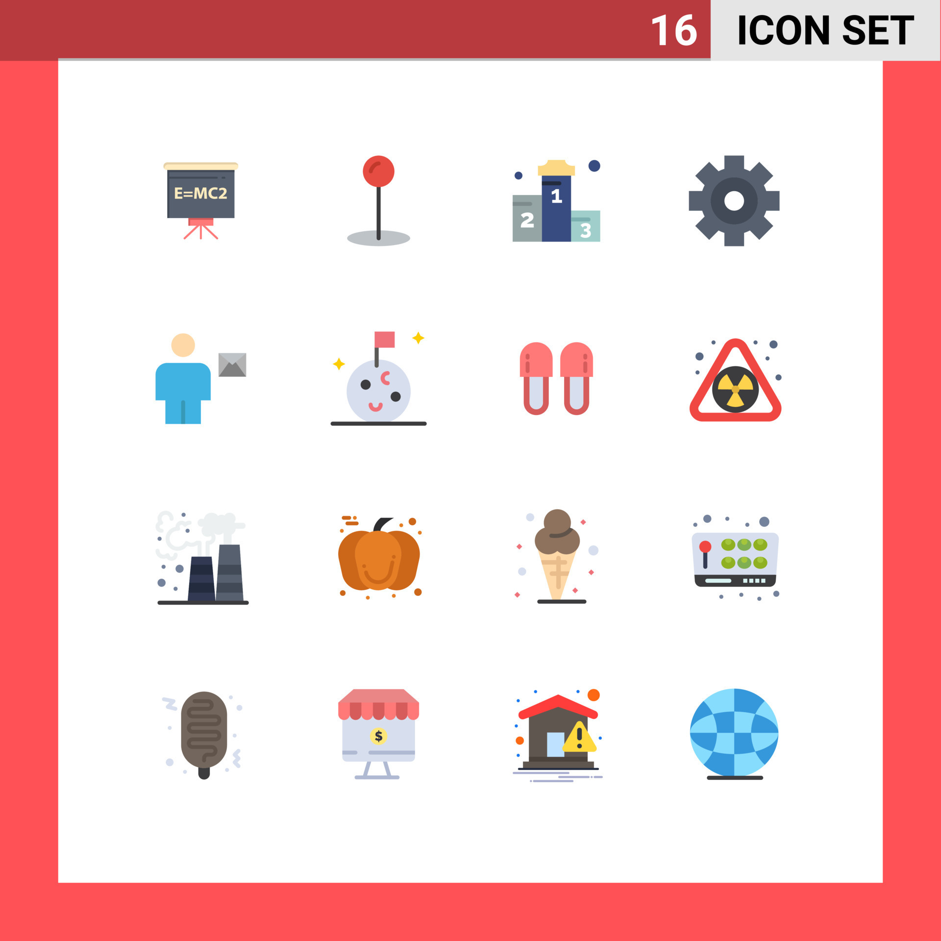 16 Thematic Vector Flat Colors And Editable Symbols Of Envelope Avatar