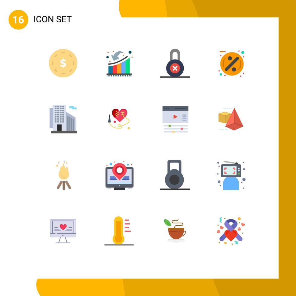 User Interface Pack Of 16 Basic Flat Colors Of Office Sale Loss Discount Sale Editable Pack Of