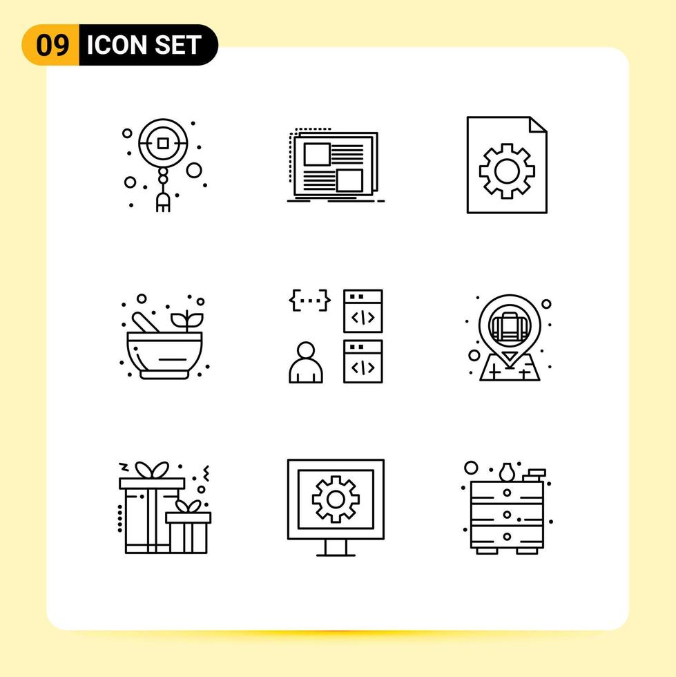 User Interface Pack Of 9 Basic Outlines Of Coding App Text Soup Bowl