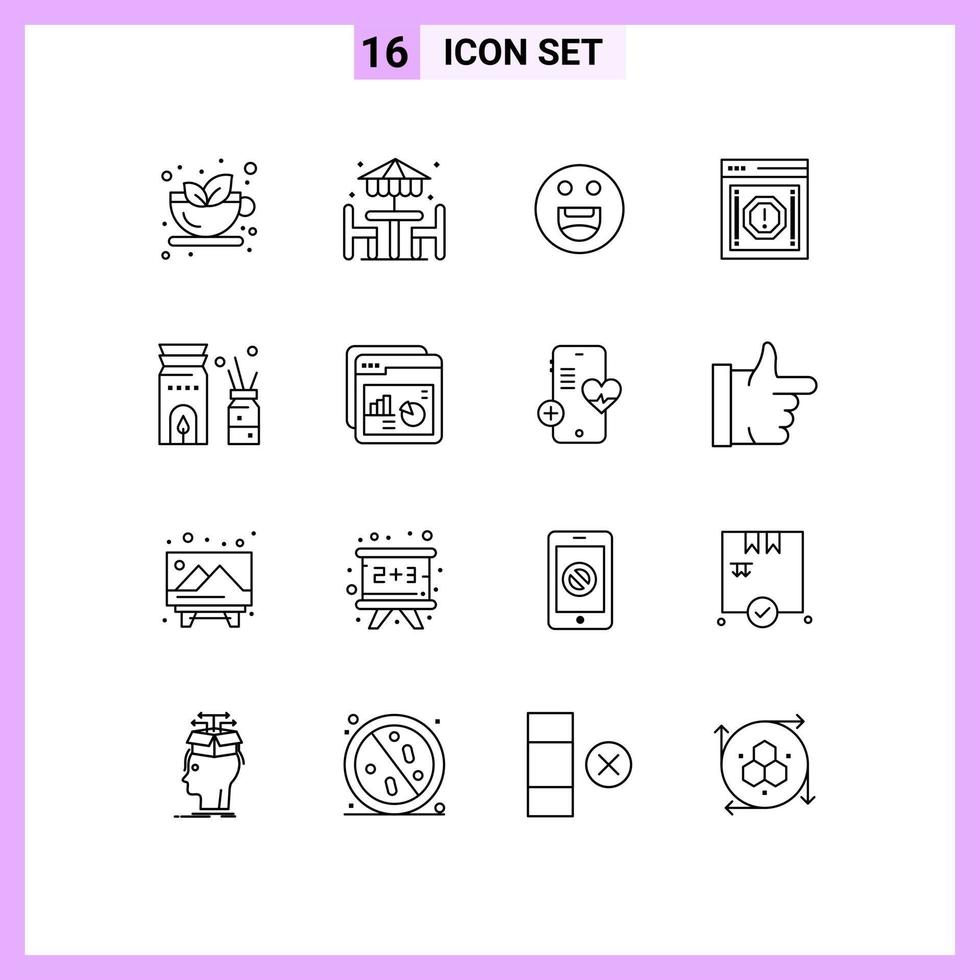 Outline Pack of 16 Universal Symbols of burner warning emojis ... Outline Pack of 16 Universal Symbols of burner warning emojis ...