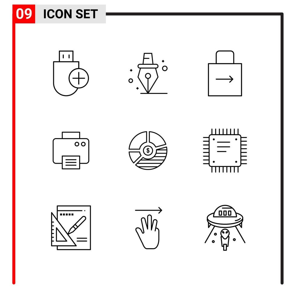 9 General Icons For Website Design Print And Mobile Apps 9 Outline Symbols Signs Isolated On