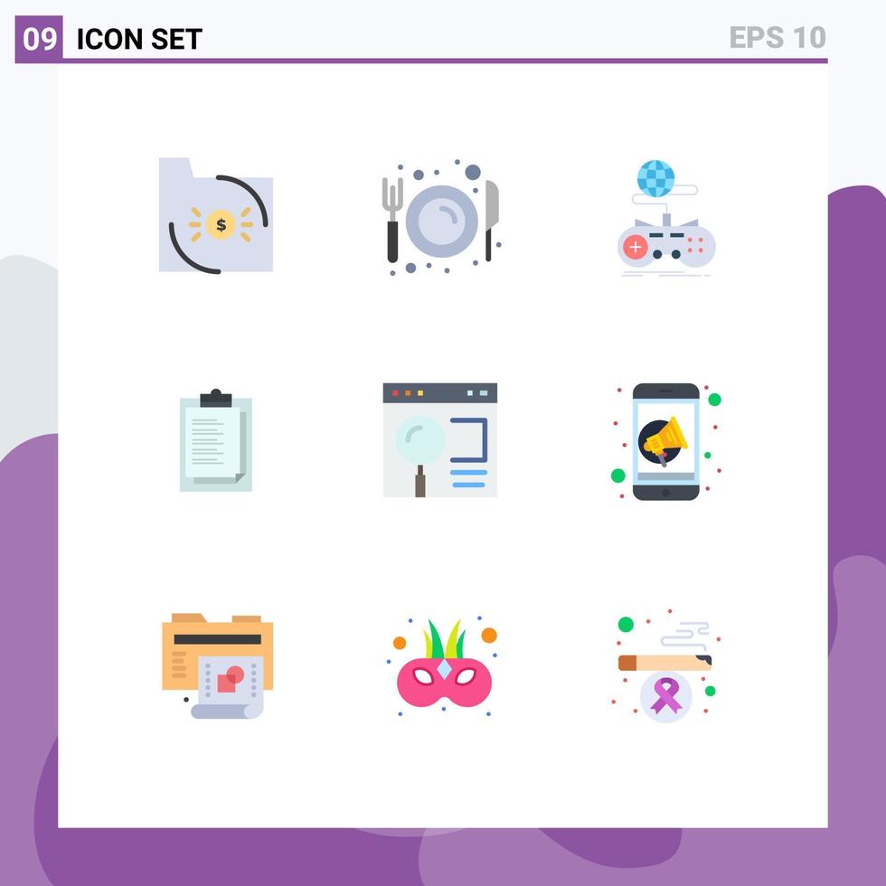 User Interface Pack of 9 Basic Flat Colors of result notepad plate ...