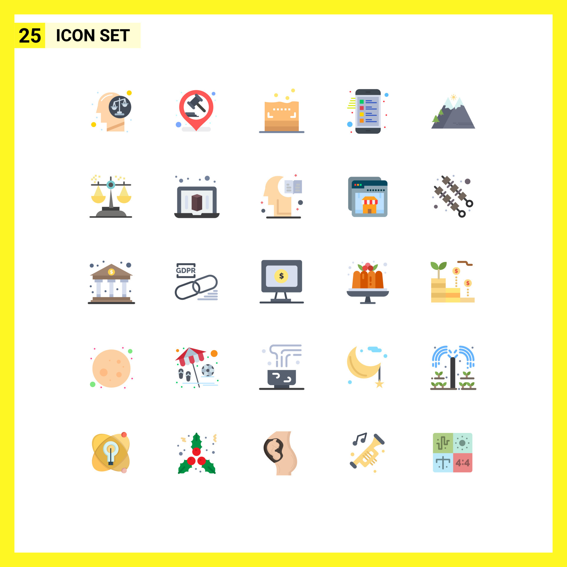 25 Universal Flat Colors Set For Web And Mobile Applications Nature