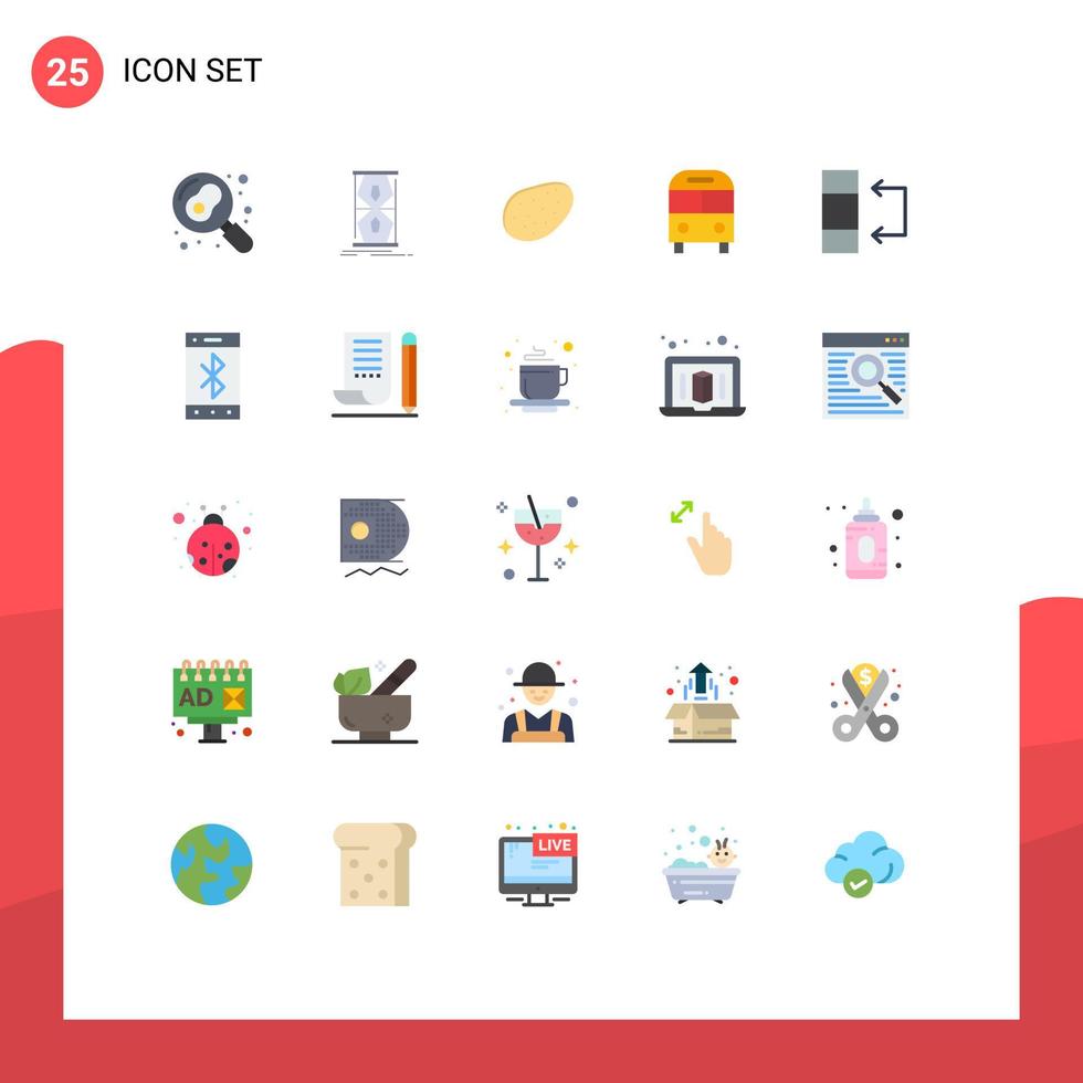 25 Universal Flat Colors Set For Web And Mobile Applications Swap Transport Time Logistic Bus