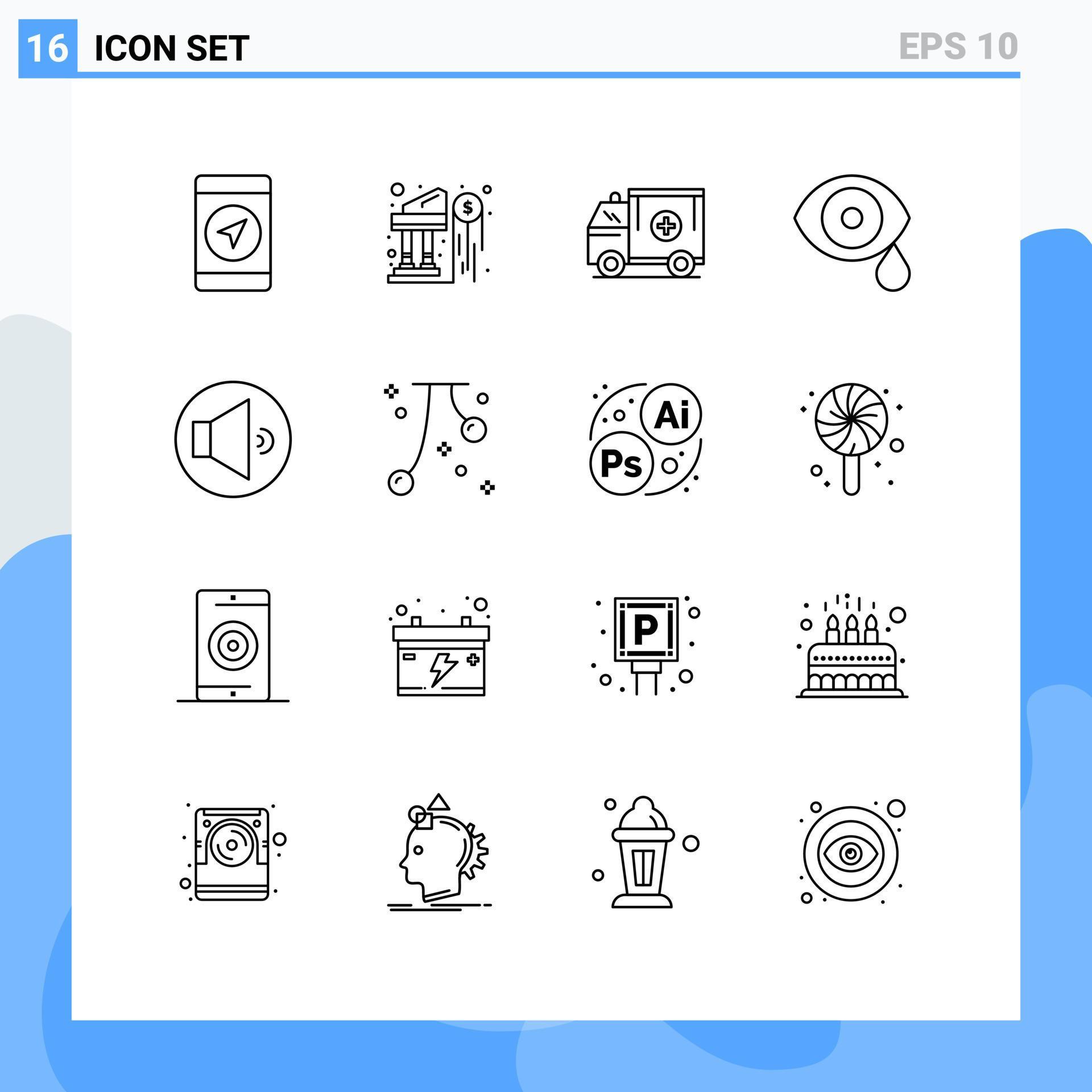 16 Universal Outlines Set For Web And Mobile Applications Sound Science Truck Lab Biology