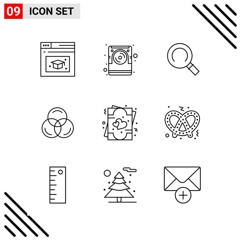 Pixle Perfect Set of 9 Line Icons Outline Icon Set for Webite Designing ...