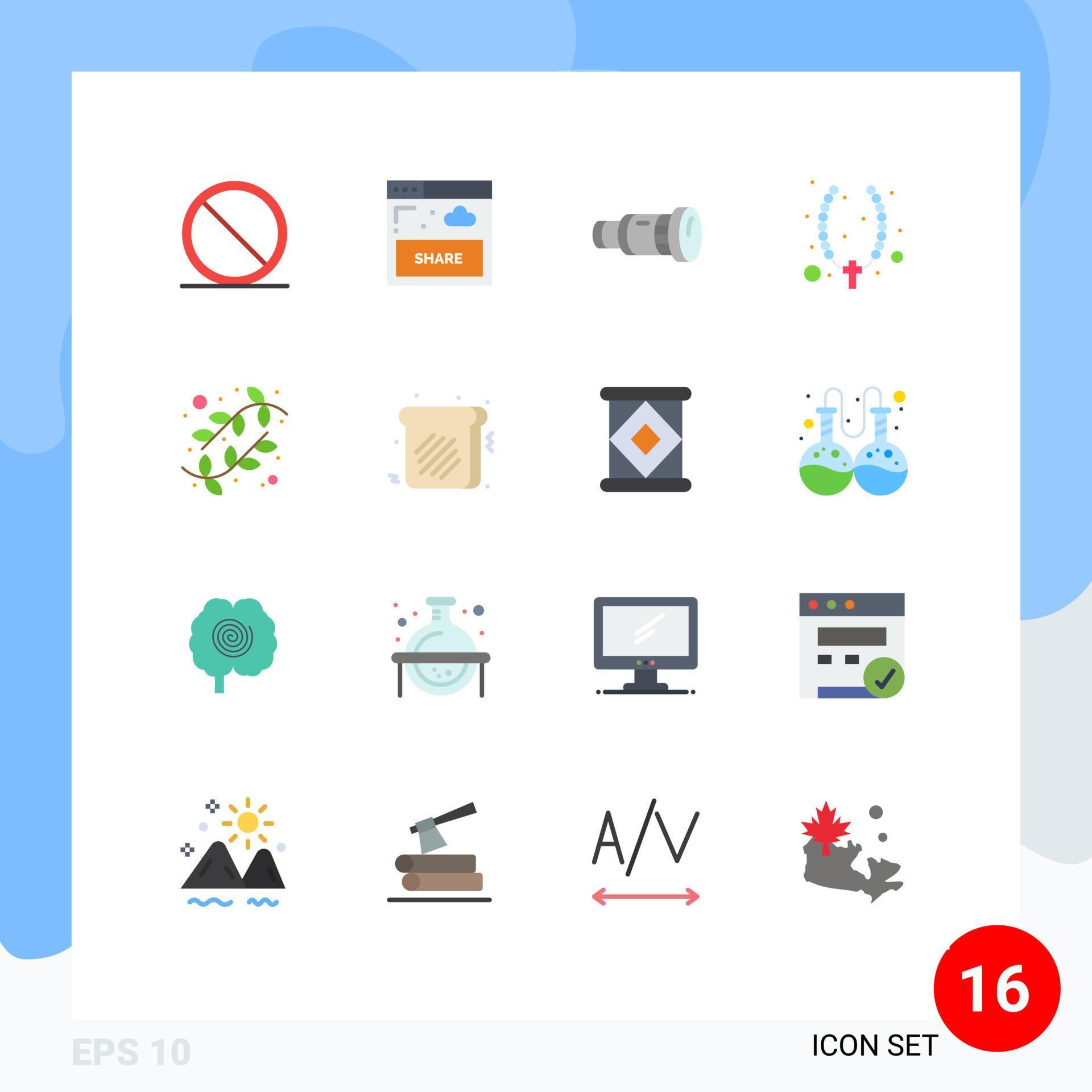 16 Thematic Vector Flat Colors And Editable Symbols Of Buds Cross Cam Christian Media Editable