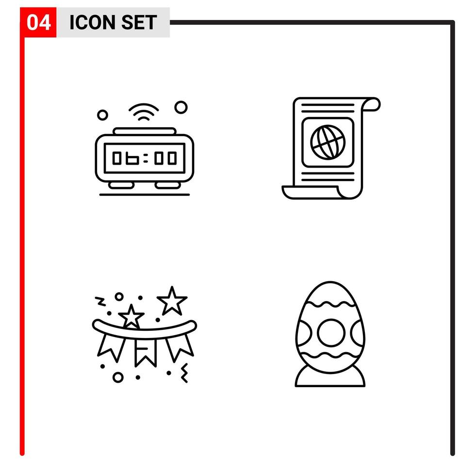 4 General Icons For Website Design Print And Mobile Apps 4 Outline Symbols Signs Isolated On