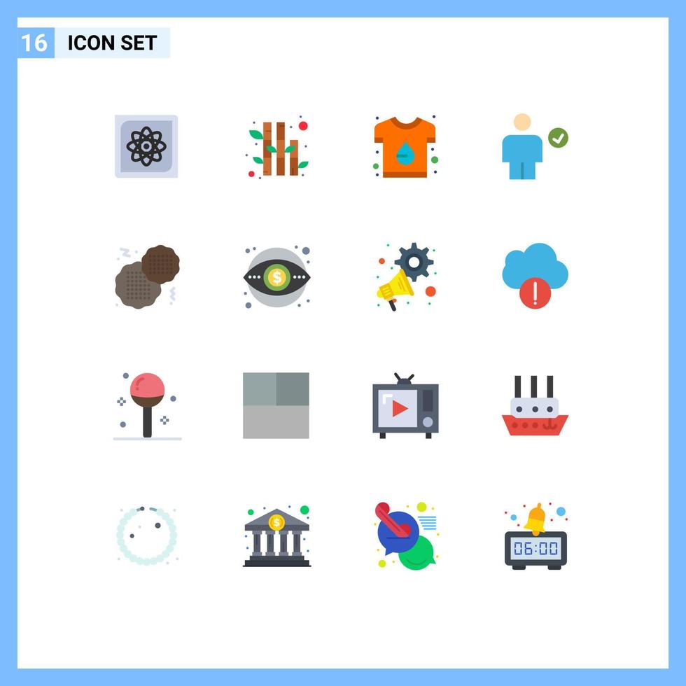 Mobile Interface Flat Color Set Of 16 Pictograms Of Done Check Brand