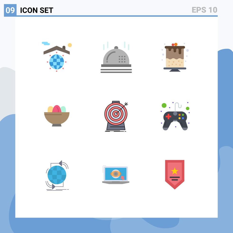 Set Of 9 Modern Ui Icons Symbols Signs For Goal Aim Candle Nest Easter Editable Vector Design