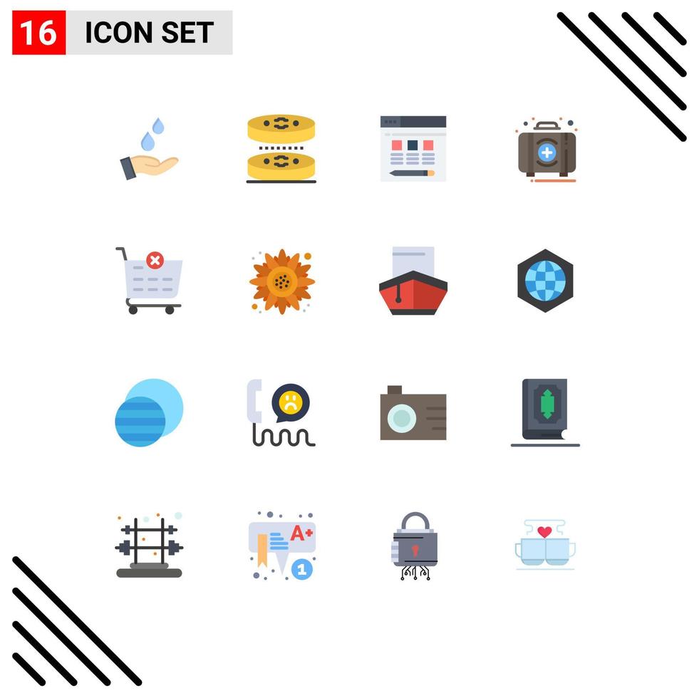 16 Universal Flat Colors Set For Web And Mobile Applications Delete Box