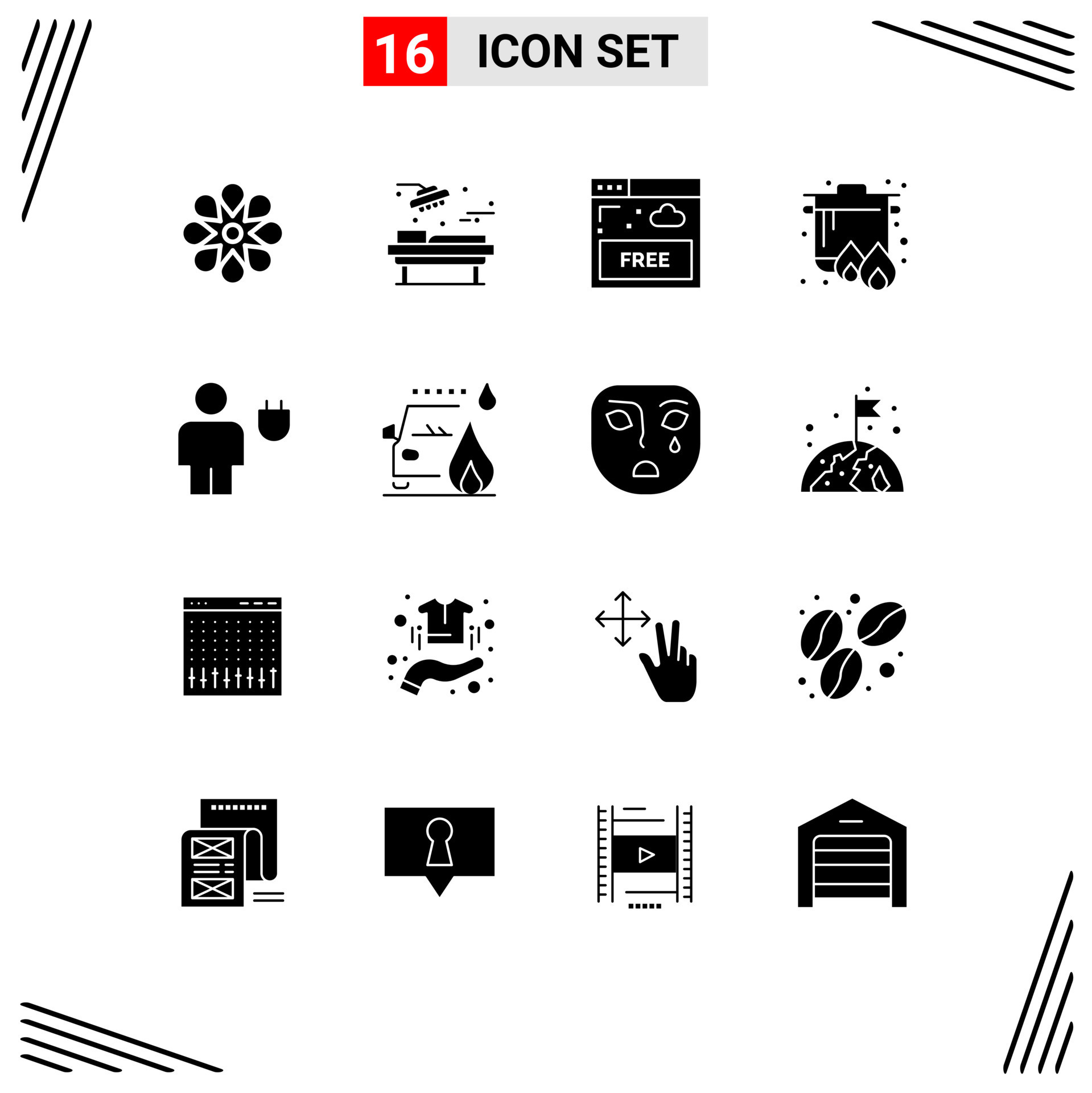 16 Creative Icons Modern Signs And Symbols Of Body Cooking Access Cooker Boil Editable Vector