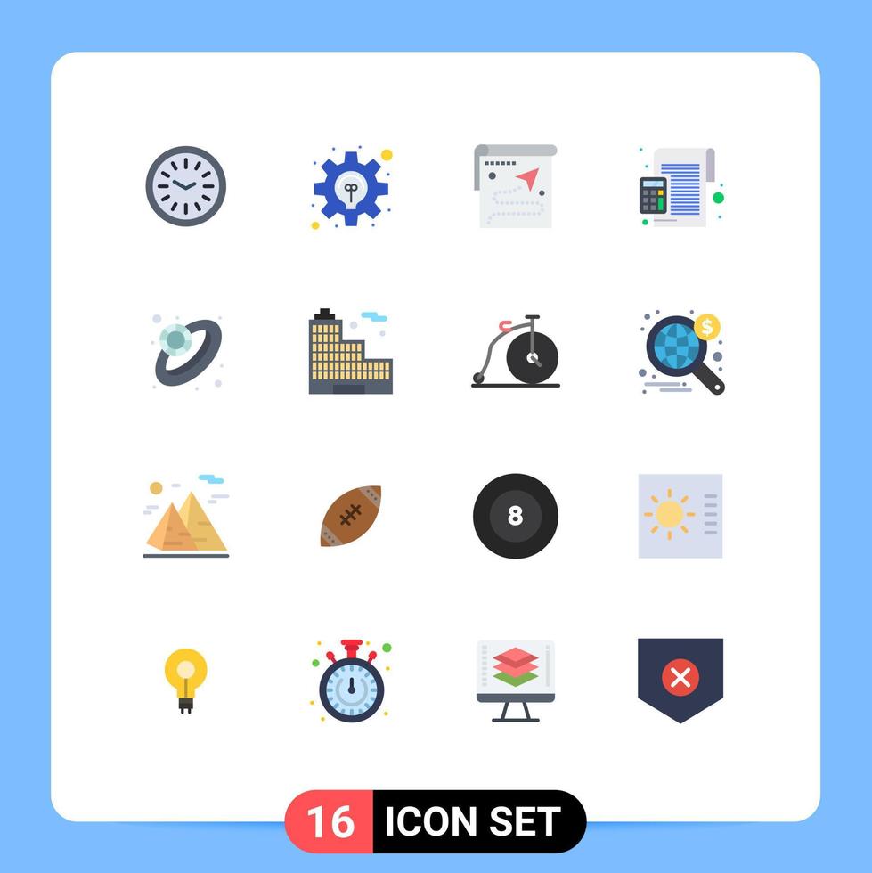 Editable Vector Line Pack Of 16 Simple Flat Colors Of Diamond Calculator Route Calculation