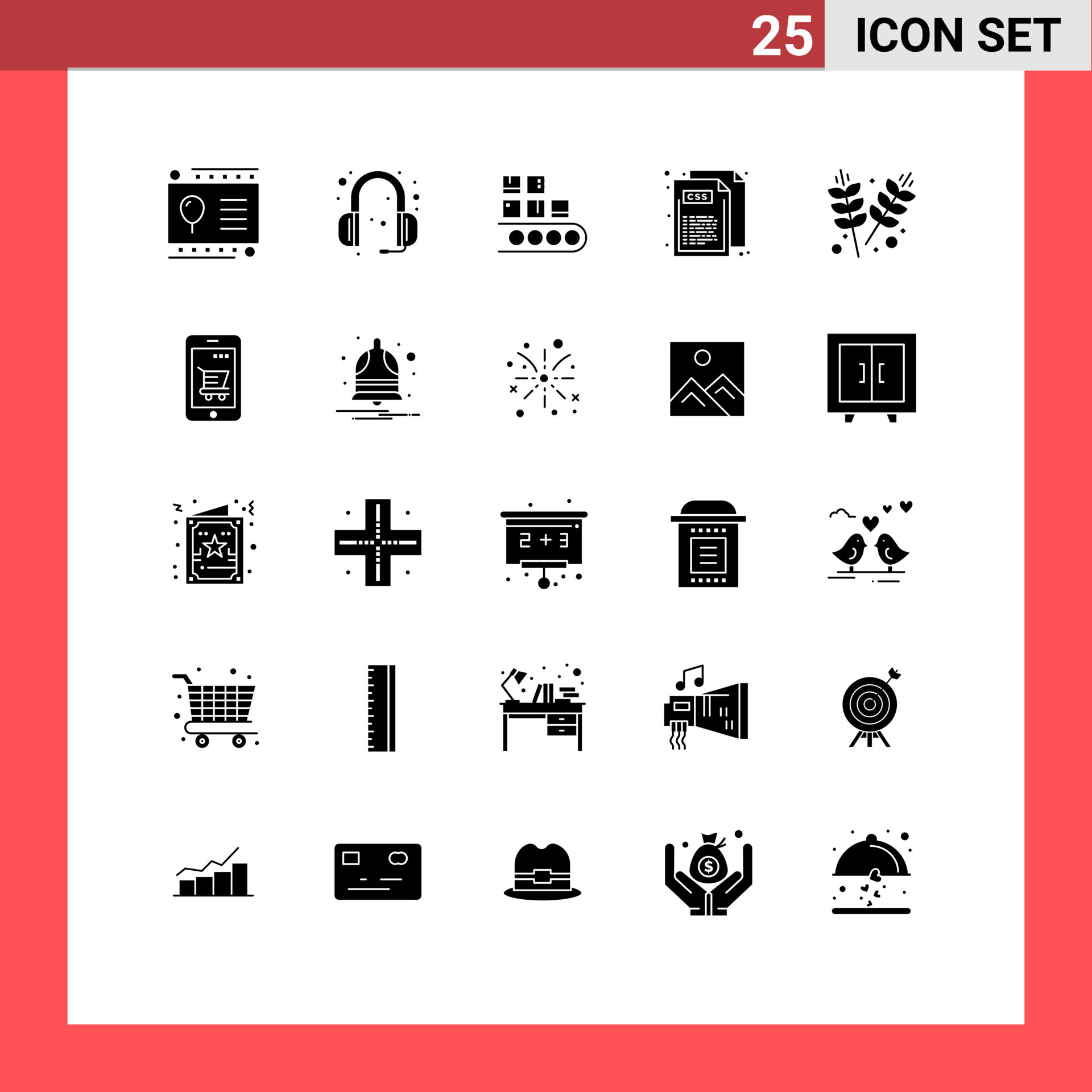 25 Thematic Vector Solid Glyphs and Editable Symbols of agriculture web ...