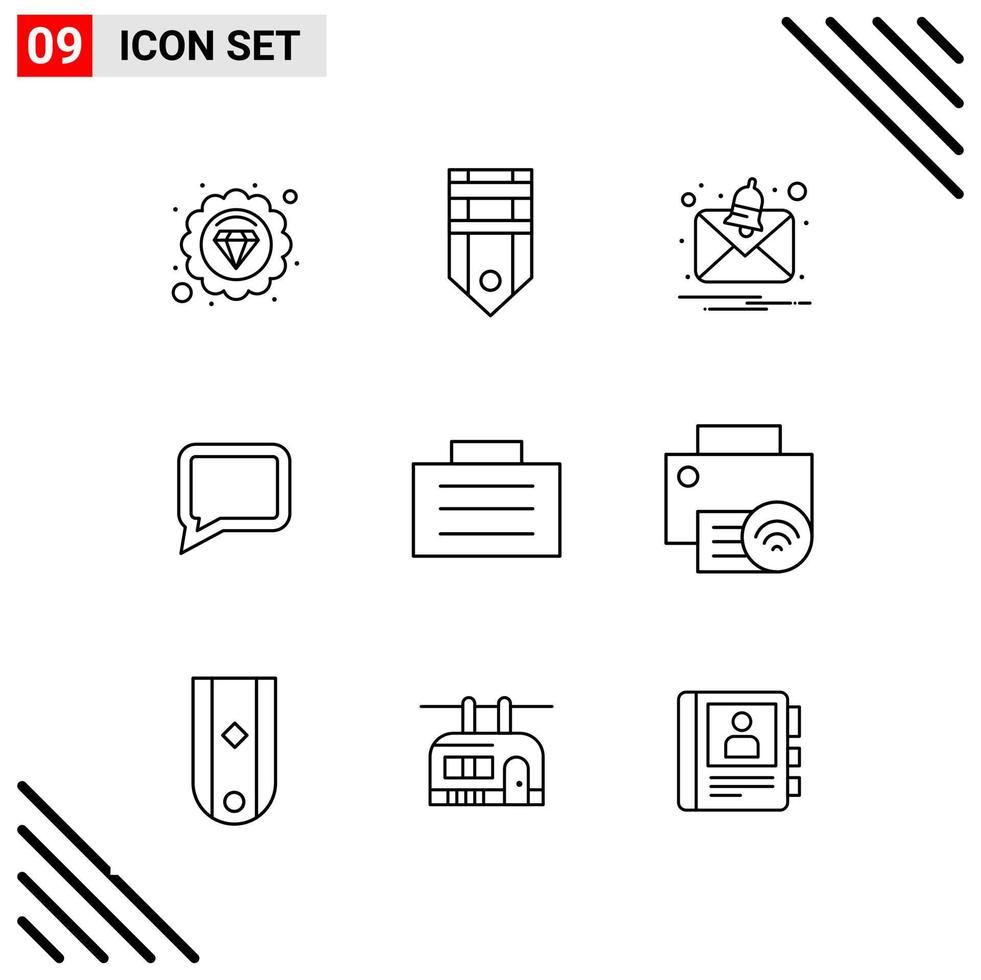 Pixle Perfect Set of 9 Line Icons Outline Icon Set for Webite Designing ...