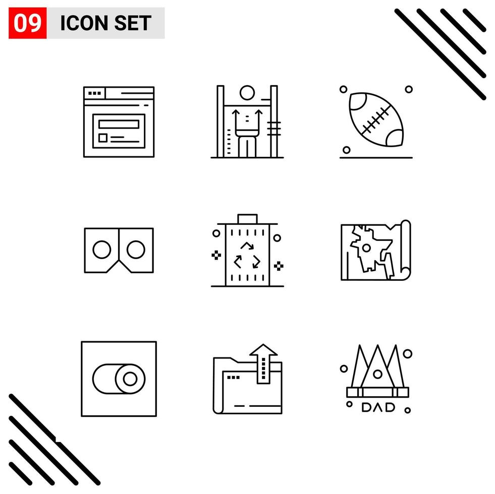Pixle Perfect Set of 9 Line Icons Outline Icon Set for Webite Designing ...
