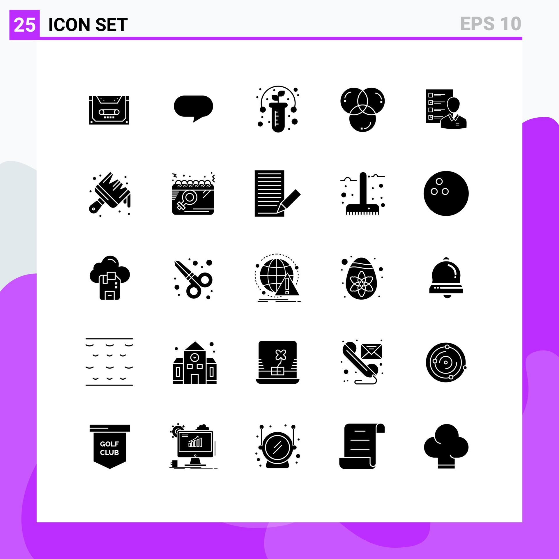 25 Thematic Vector Solid Glyphs And Editable Symbols Of Profile Development Gmo Design Coding