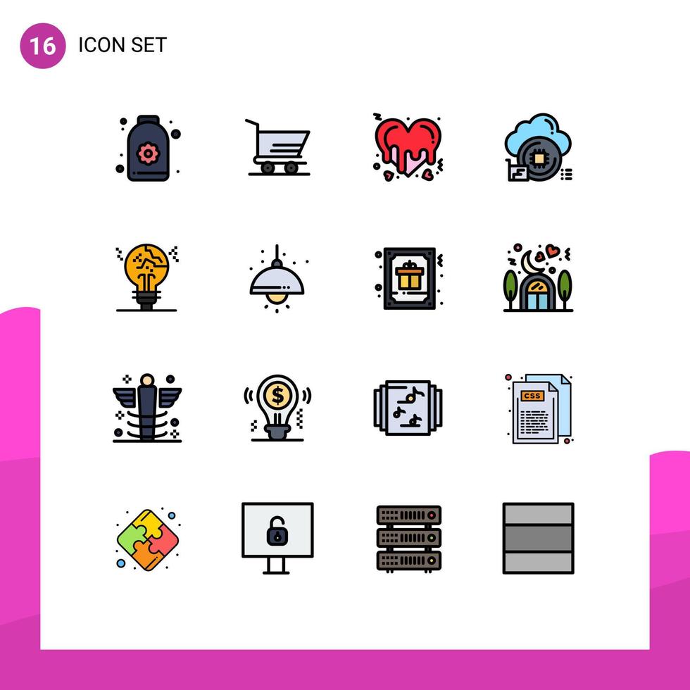 Editable Vector Line Pack of 16 Simple Flat Color Filled Lines of fail ...