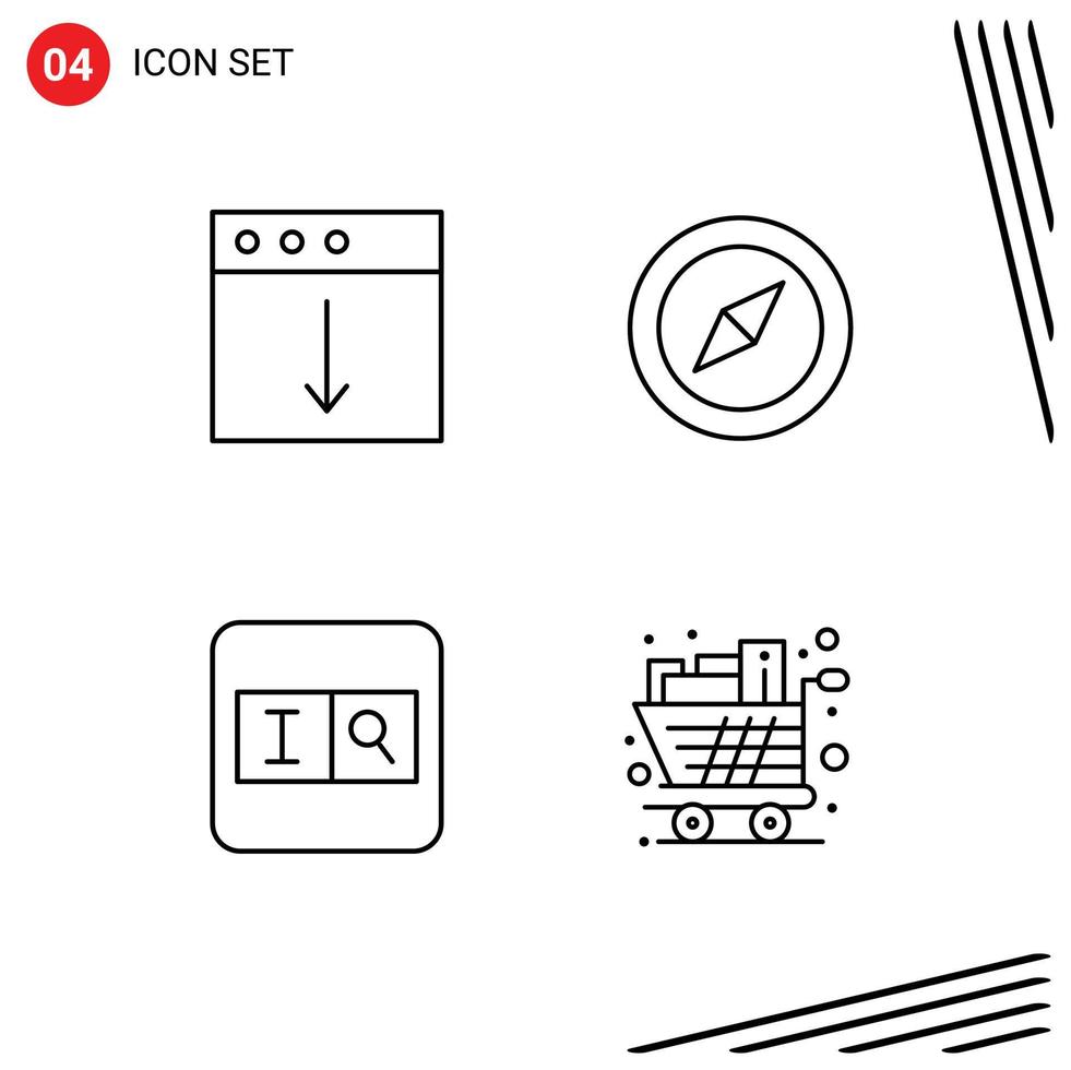 Universal Icon Symbols Group of 4 Modern Filledline Flat Colors of app ...