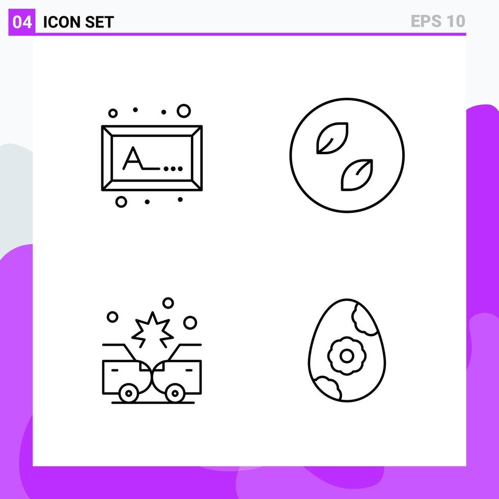 Set of 4 icons in Line style Creative Outline Symbols for Website ...