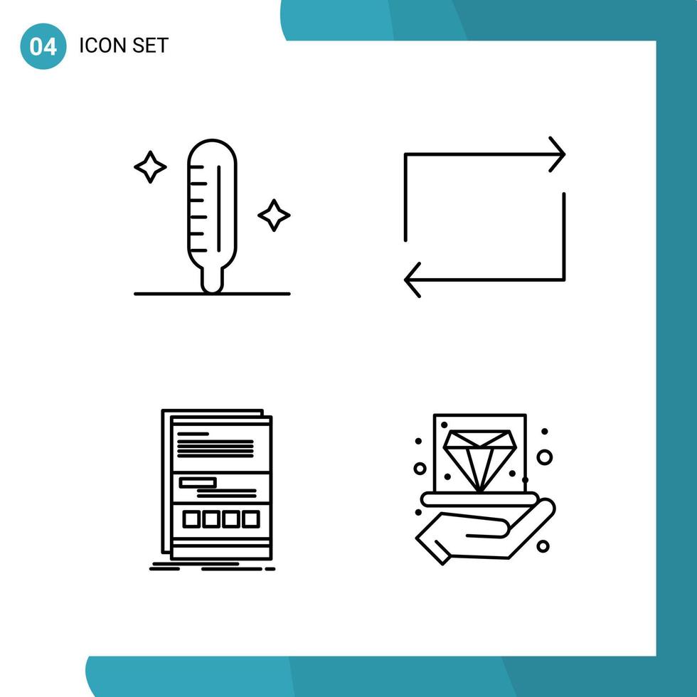 Vector Pack of 4 Outline Symbols Line Style Icon Set on White ...