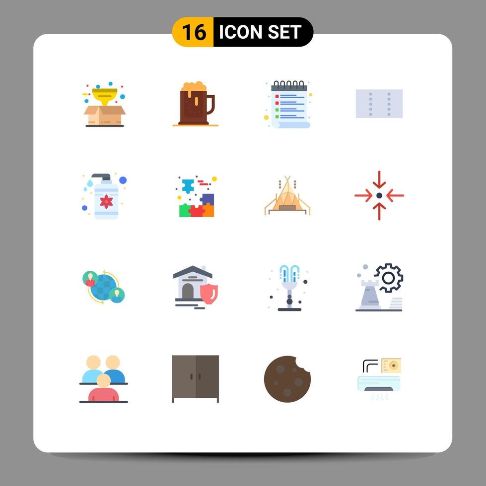 16 Universal Flat Colors Set For Web And Mobile Applications Spa Drop Jar Minimize Check List