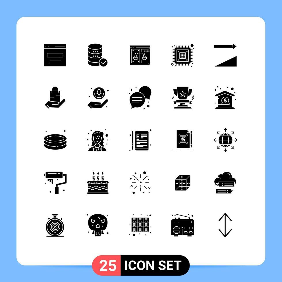 Set of 25 Modern UI Icons Symbols Signs for encryption data web chip ...