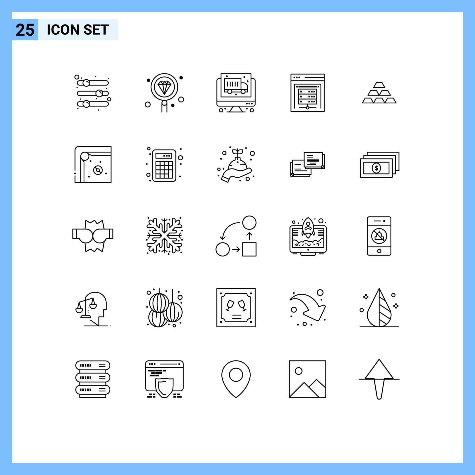 25 Thematic Vector Lines and Editable Symbols of gold data server ...
