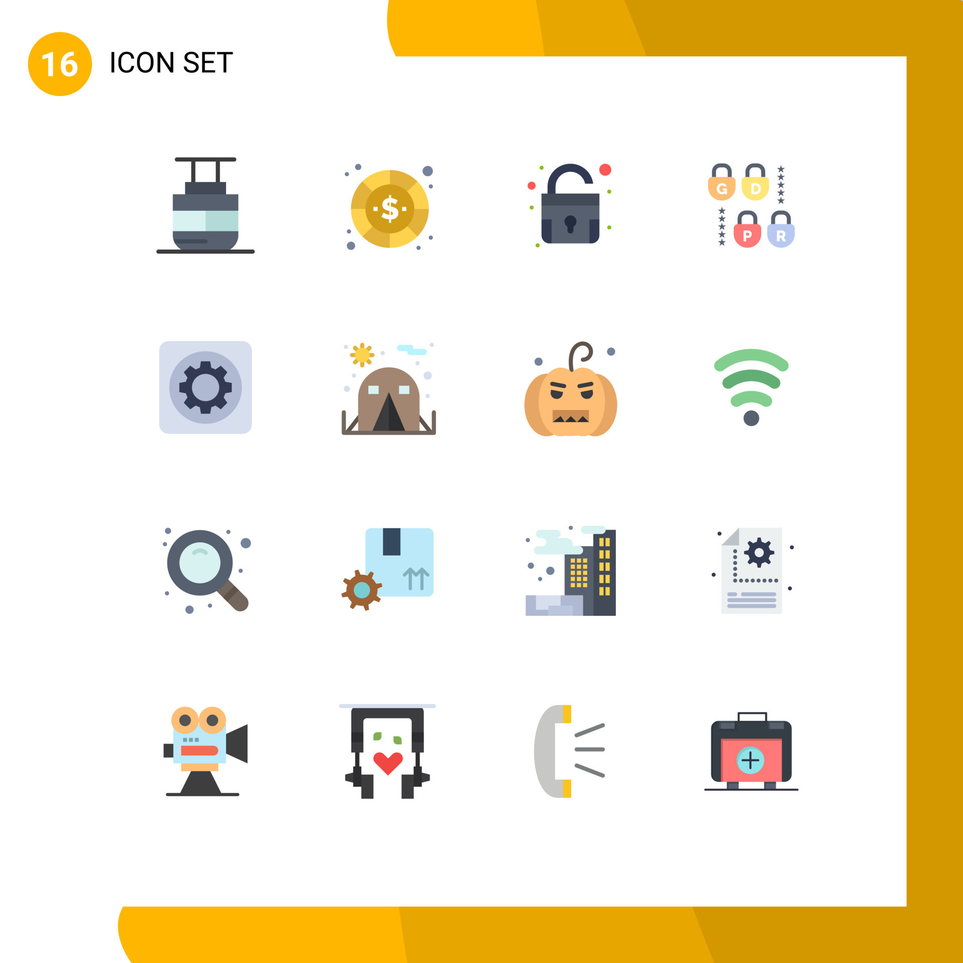 16 Universal Flat Colors Set For Web And Mobile Applications Option