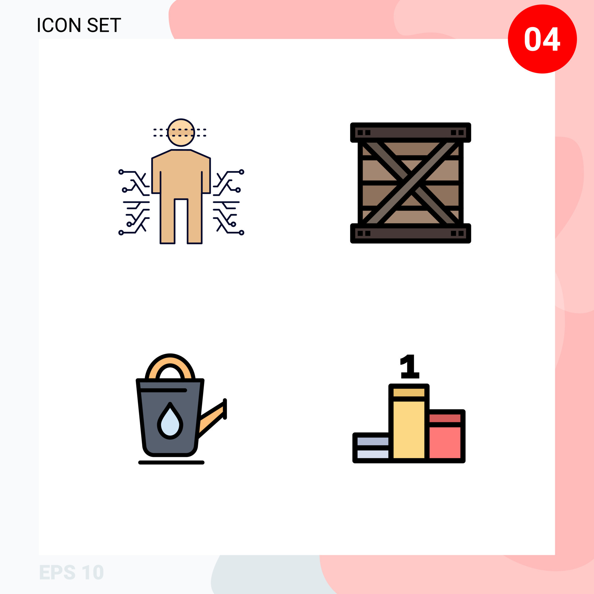 4 User Interface Filledline Flat Color Pack Of Modern Signs And Symbols Of Sensor Programing