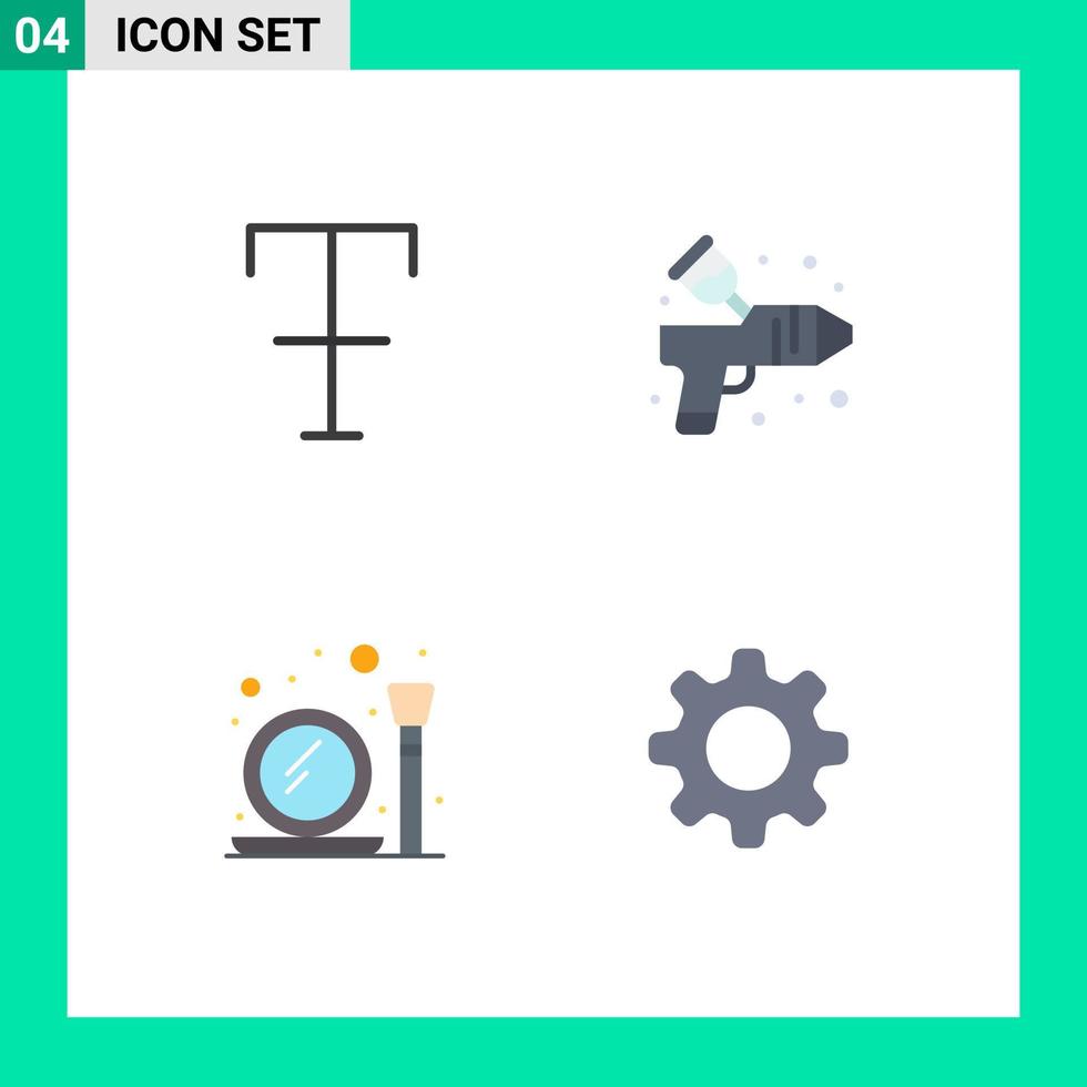 Set of 4 Vector Flat Icons on Grid for font mirror airbrush arts cog ... Set of 4 Vector Flat Icons on Grid for font mirror airbrush arts cog ...