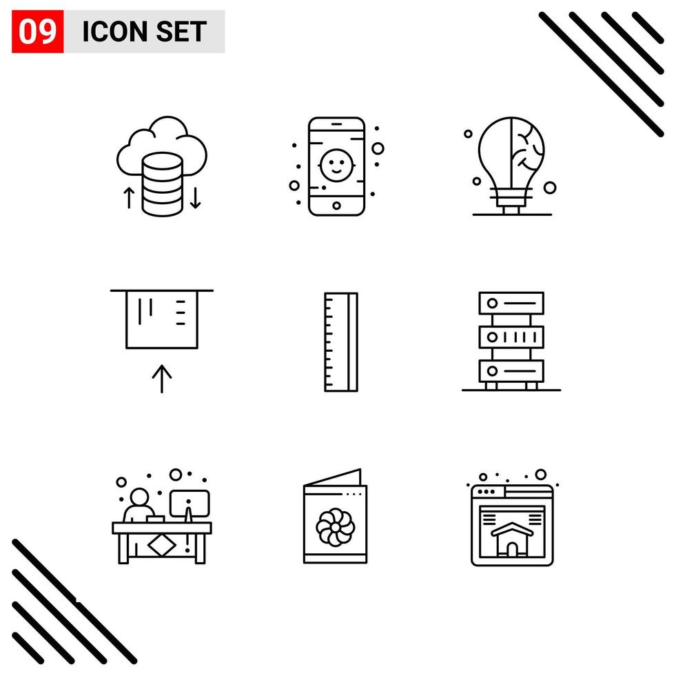 Pixle Perfect Set of 9 Line Icons Outline Icon Set for Webite Designing ...